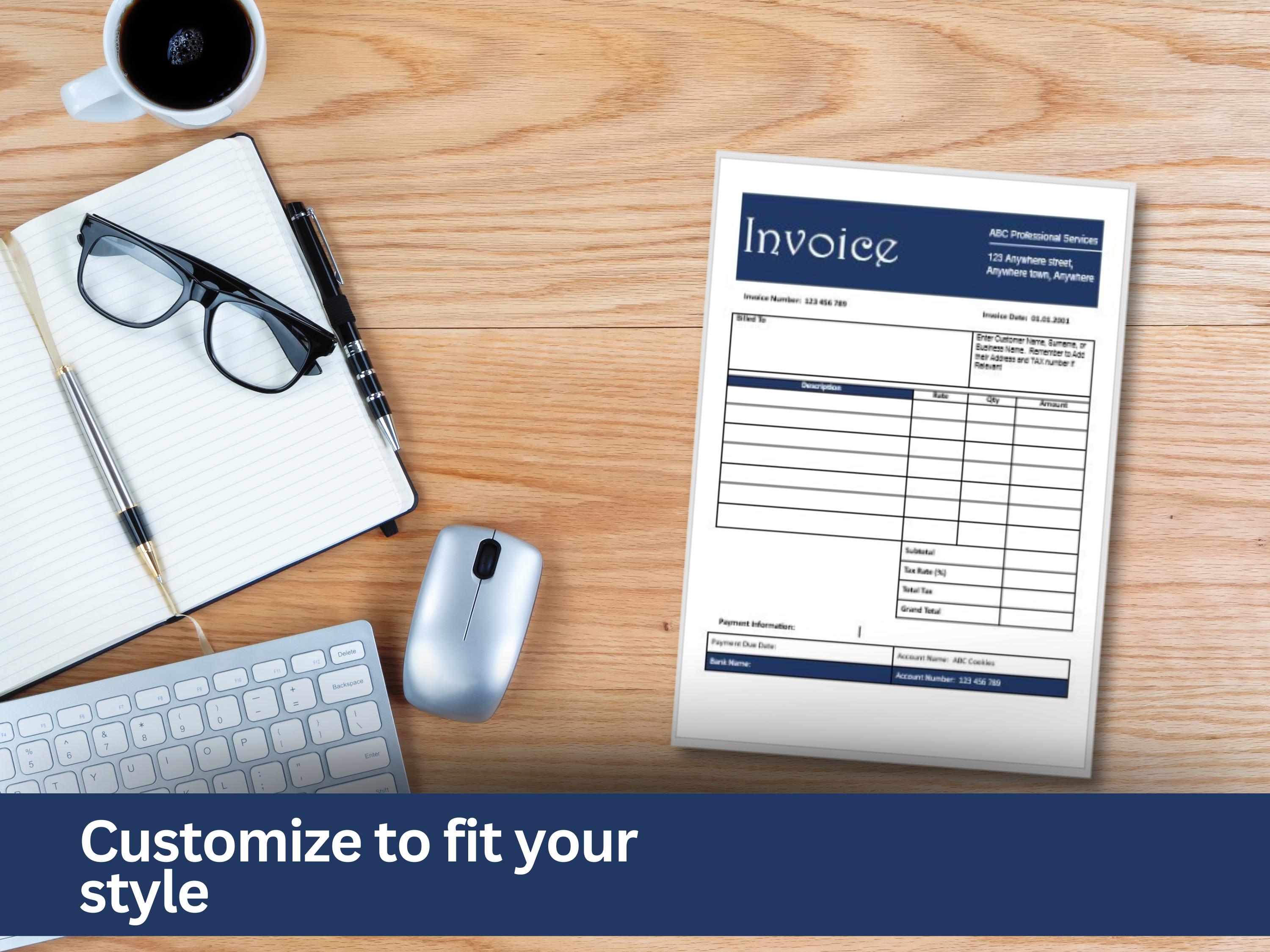 Professional Service Invoice Template for Small Businesses - Instant ...