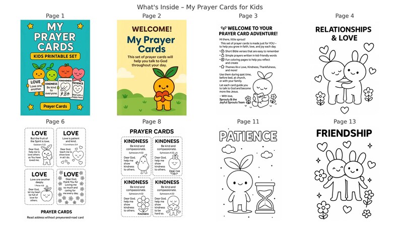 Christian Prayer Cards for Kids: Bible Verses & Affirmations (PDF ...