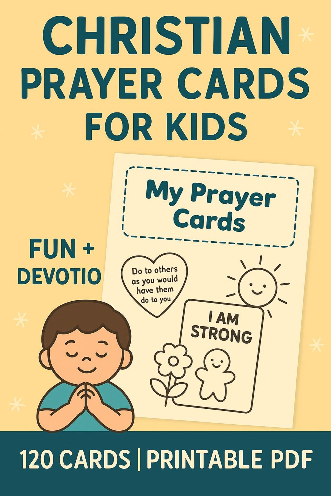 Christian Prayer Cards for Kids: Bible Verses & Affirmations (PDF ...