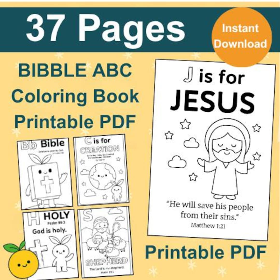 Bible ABC Coloring Book: Christian Alphabet Scripture Pages (PDF ...