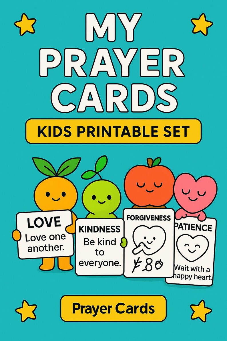 Christian Prayer Cards for Kids: Bible Verses & Affirmations (PDF ...