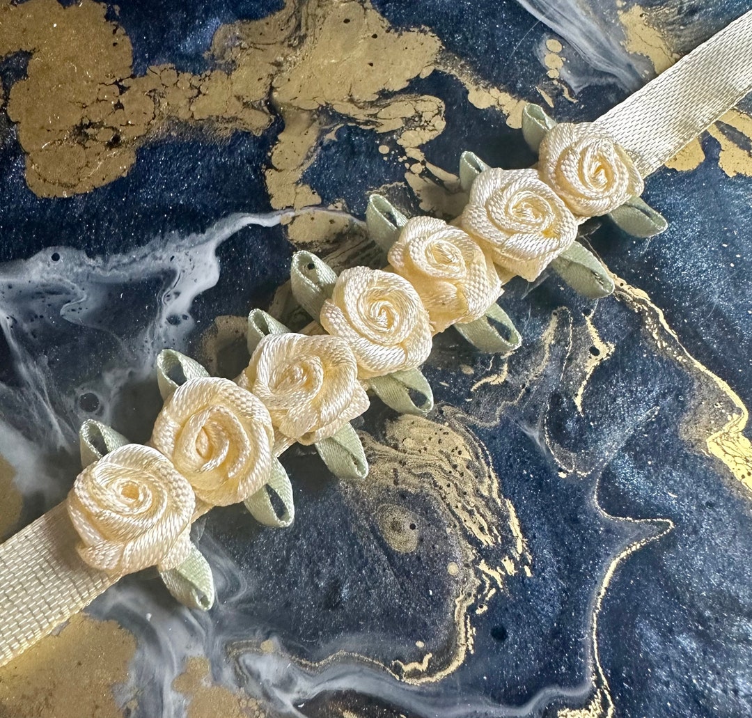 Jete Bun Wrap Handmade Bun Wrap Yellow With Satin Ribbon, Flowers ...