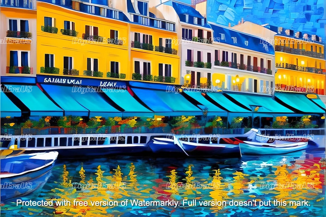 Paris France Scenery Cubism Art Painting in the Style of Van - Etsy