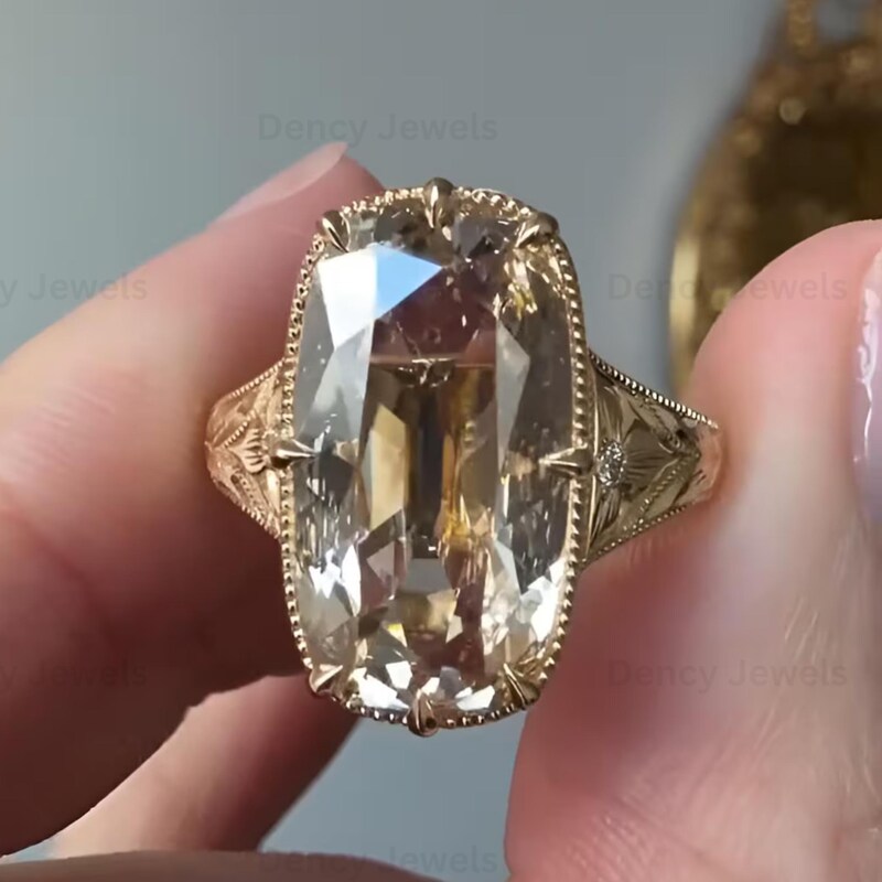 Mine Cut Elongated Ring - Etsy