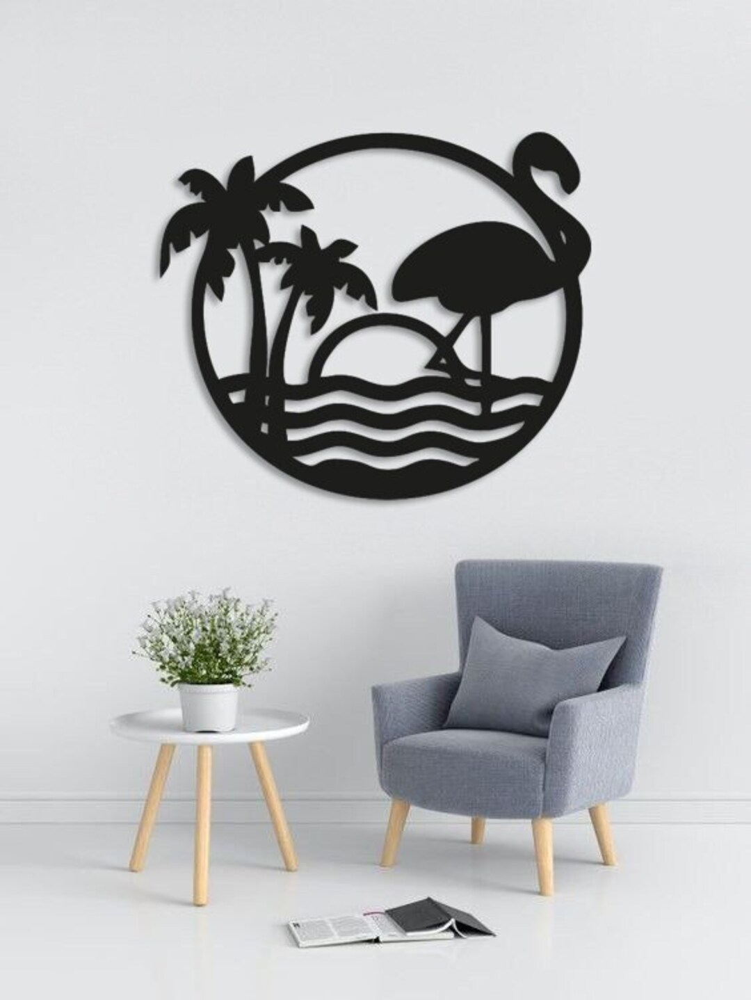 Summer Svg Flamingo Svg Palm Tree Split Frame SVG Cut File for Cricut ...