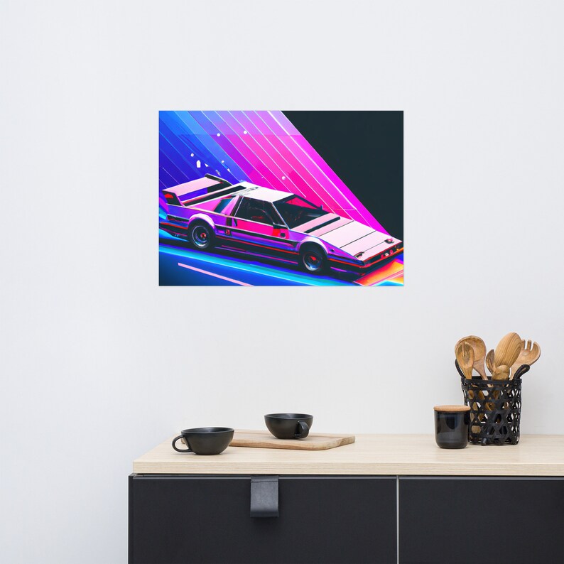 Poster Synthwave Race Car - Etsy