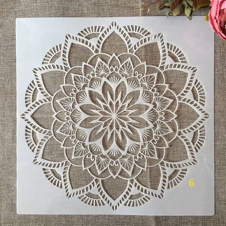 3030cm Beautiful Geometry Quality Mandala Layered Round DIY Art Pattern Layering Stencils ...