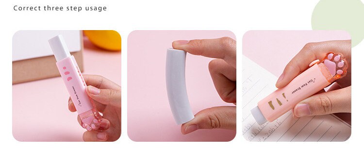 Eraser Cat Paw Cute Girl Pencil student Rubber Cartoon Pen - Etsy