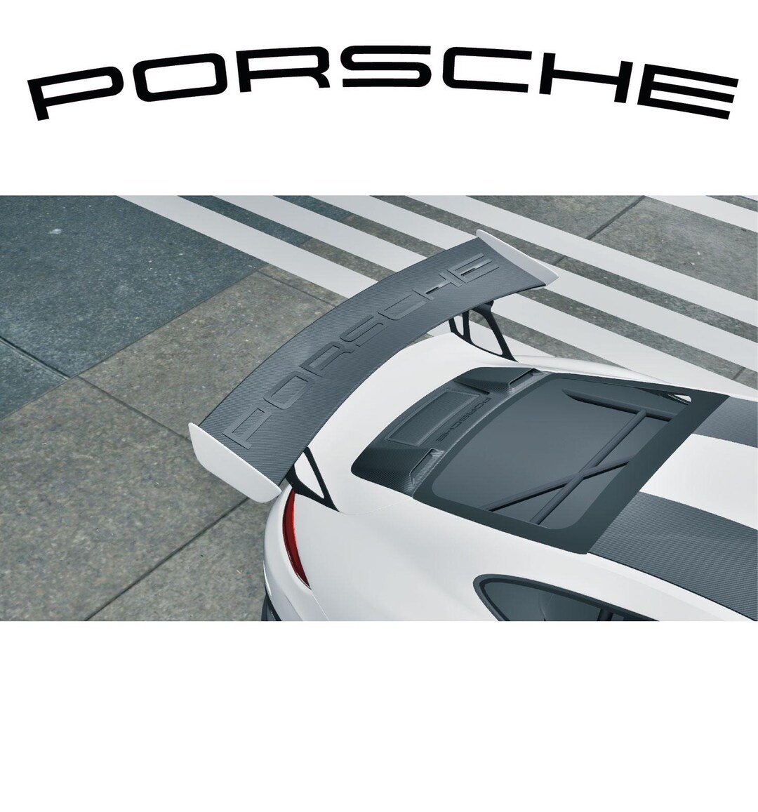 PORSCHE Sticker Rear Spoiler Wing Porsche Rear Spoiler Sticker - Etsy
