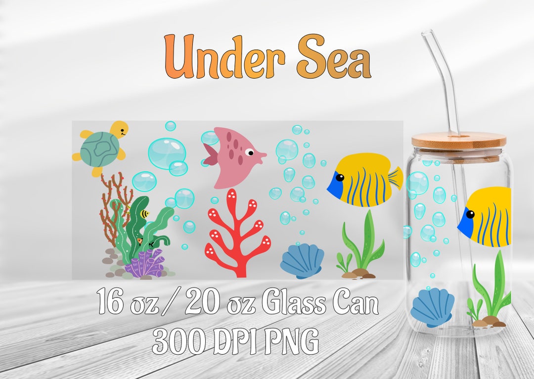 20oz & 16oz Sea Glass Can WRAP -sea Can Wrap SVG -libbey Glass Design ...