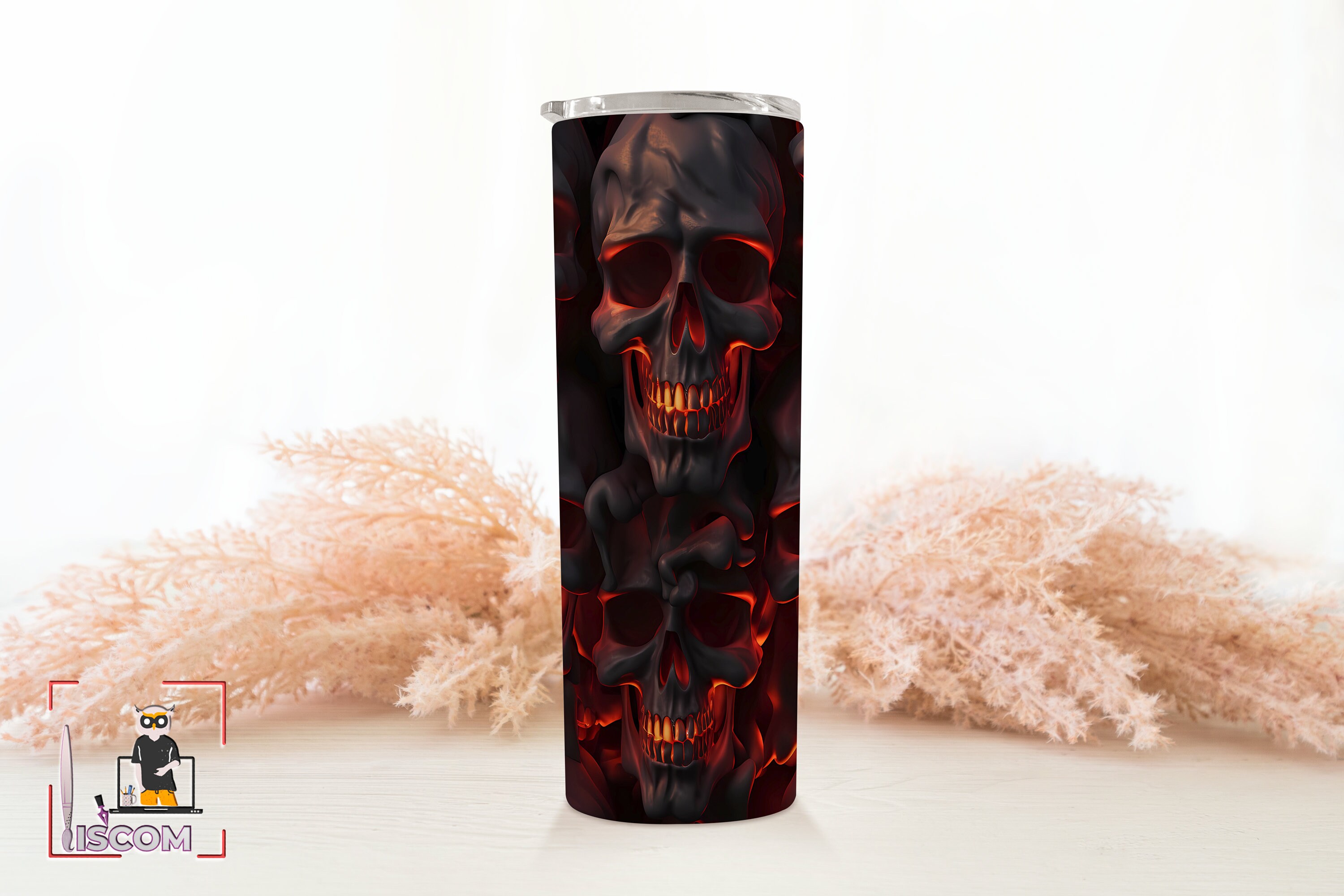3D Melting Skulls Tumbler Wrap PNG Skull Wrap Png 20 Oz - Etsy