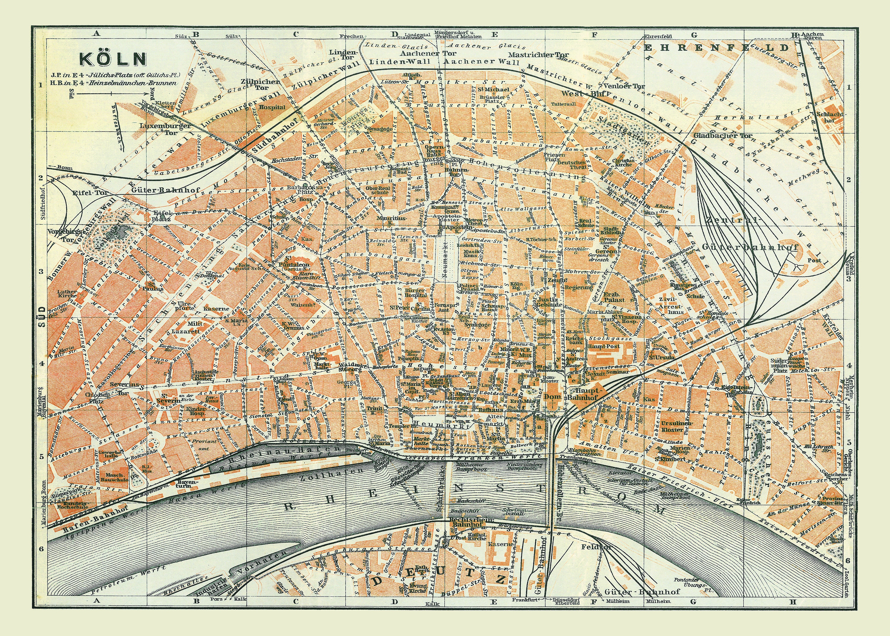 Koln Map, Printable Art, Map of Cologne, Print Wall Art, Digital ...