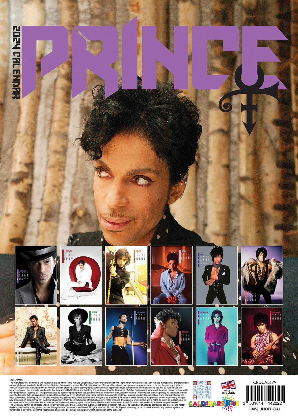 Prince Calendar 2024 vertical wall calendar sold by Rig Indoor | SKU ...