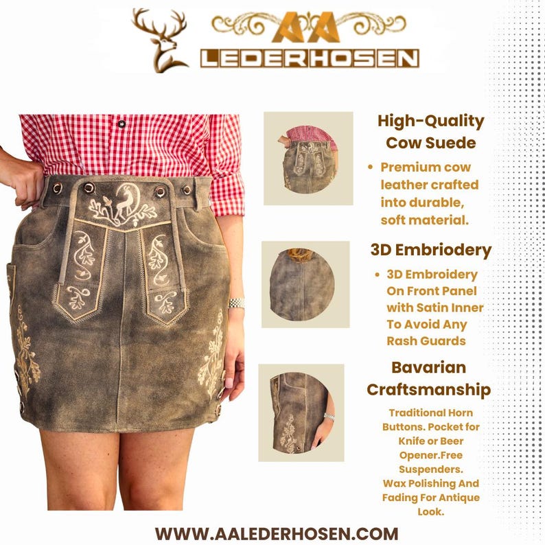Lederhosen Skirt Women: Bavarian Oktoberfest Costume, Brown Fade - Etsy