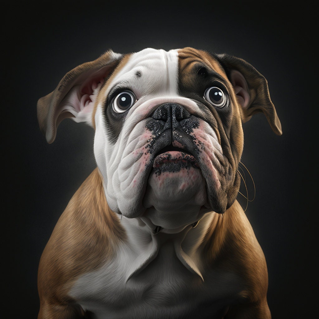 A Surprised Looking English Bulldog - Etsy