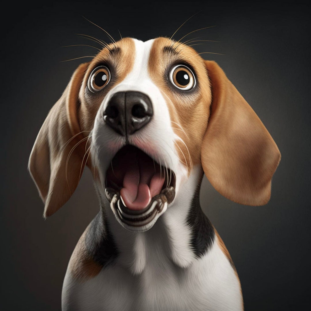 A Very Surprised Looking Beagle - Etsy
