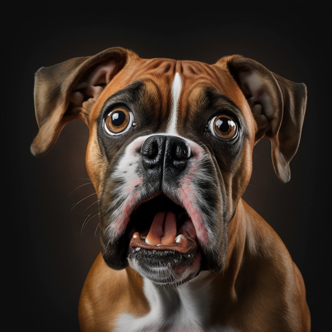 A Surprised Looking Boxer Dog - Etsy