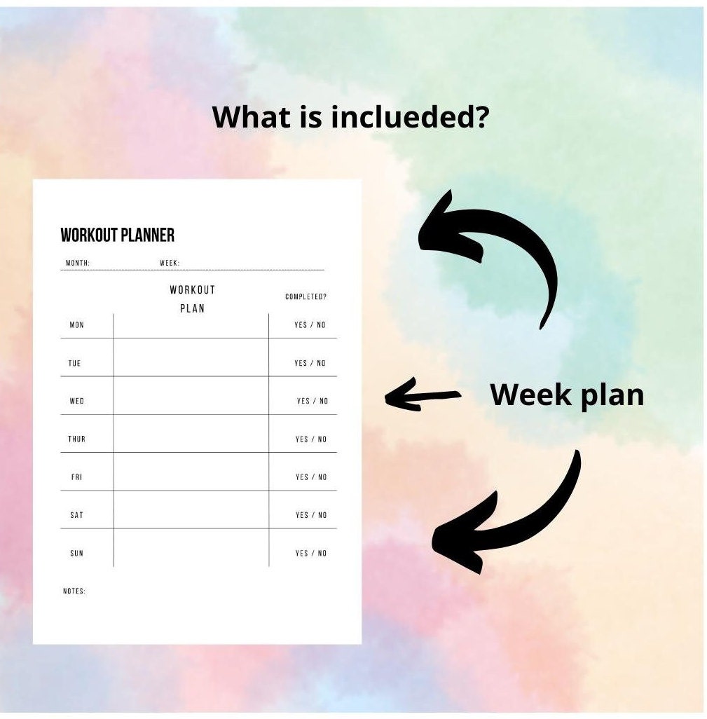 Printable Workout and Fitness Planner , Fitness Journal, Daily Planner ...