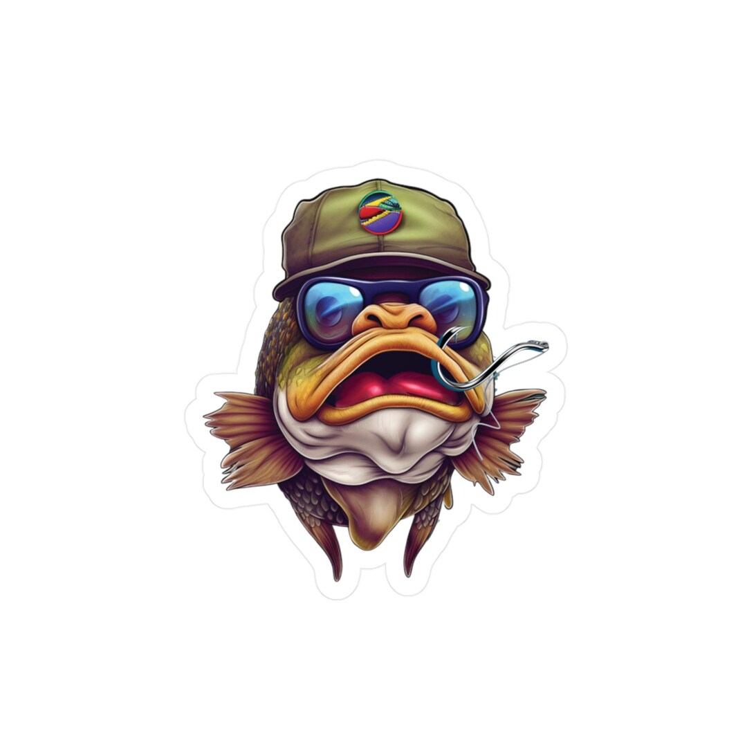 Bass Fish Sticker, Fishing Decal, Nature Lover, Largemouth Bass Sticker ...