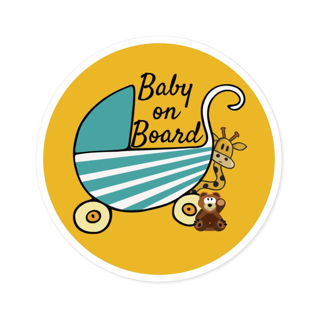 Baby on Board Sticker, Cute Car Decal, Baby Alert Safety Sticker ...