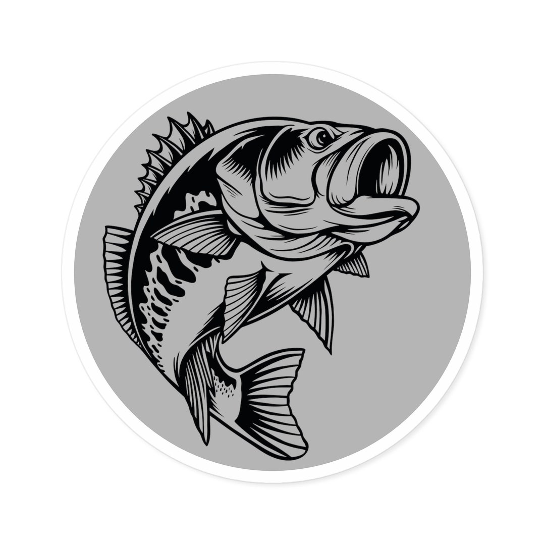 Bass Jumping Sticker, Fishing Sticker, Indoor Outdoor Decal - Etsy