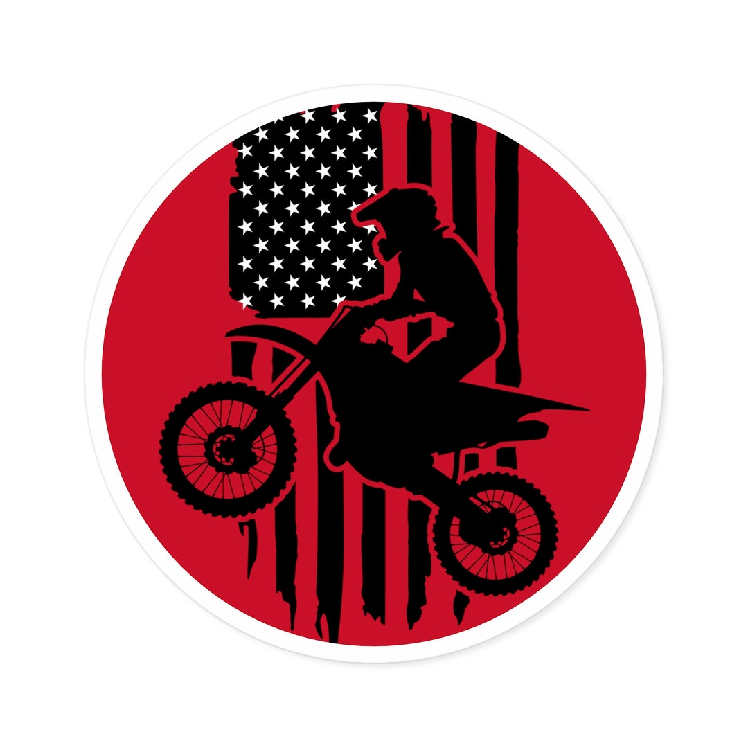 Flag Dirt Bike Sticker, Dirt Bike Decal, Die-cut Indoor Outdoor - Etsy