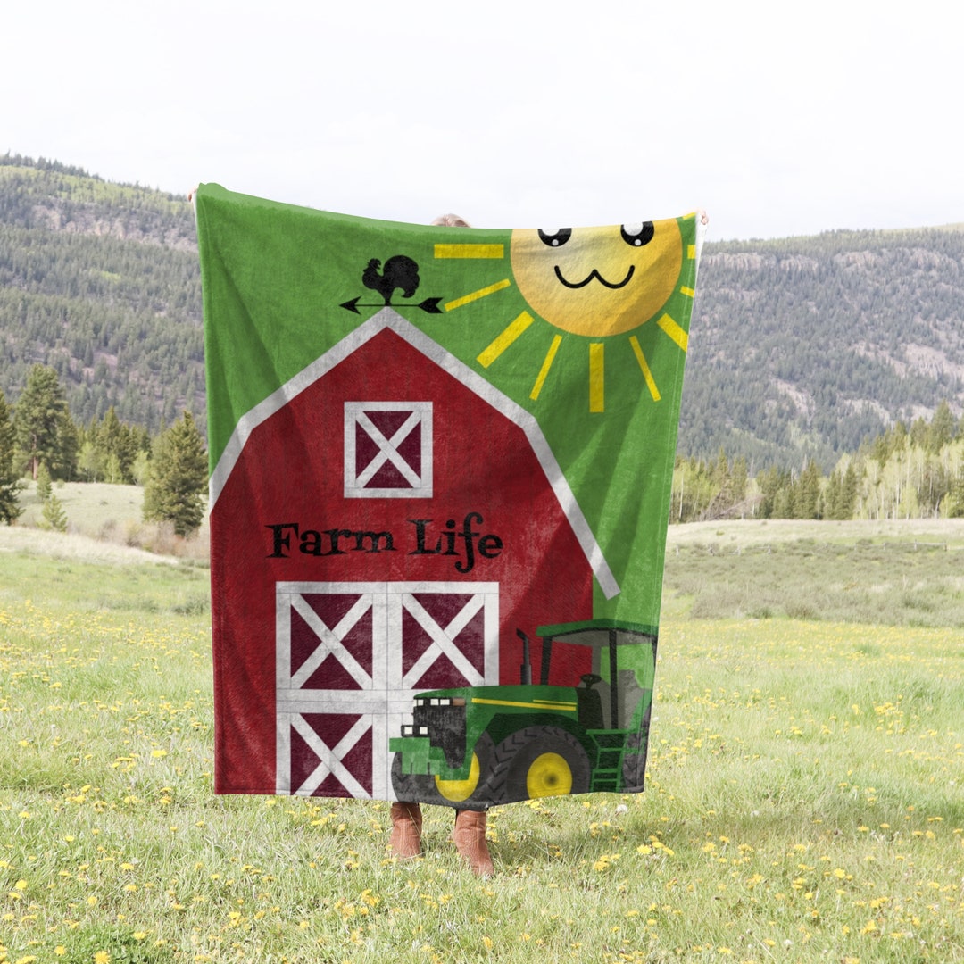 Tractor Blanket, John Deere Velveteen Minky Blanket, Farm Blanket - Etsy
