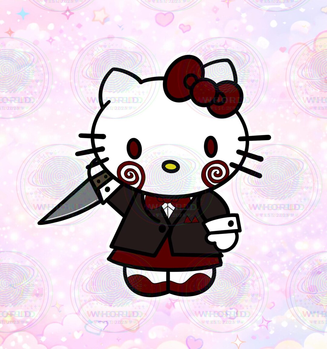 Jigsaw SAW Horror Hello Kitty Sticker - Etsy