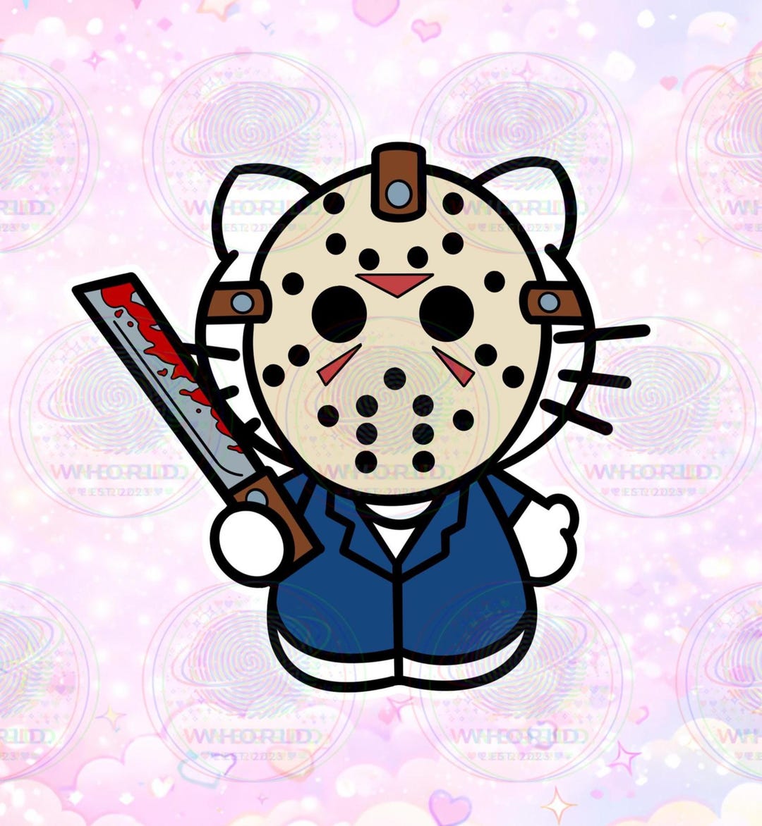 Friday the 13th Jason Voorhees Horror Hello Kitty Sticker - Etsy