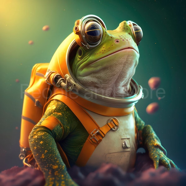 Space Frog Art - Etsy
