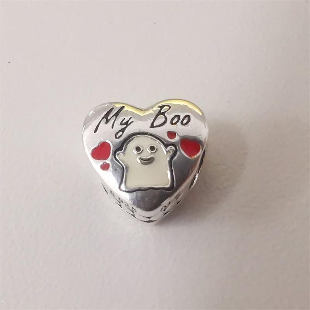 Pandora My Boo Ghost Heart Halloween Silver Charm - Etsy