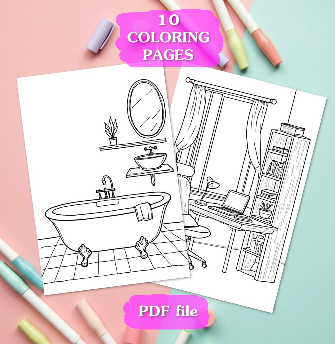 Cozy Home Coloring Pages | Cute and Relaxing Art for Kids and Adults ...