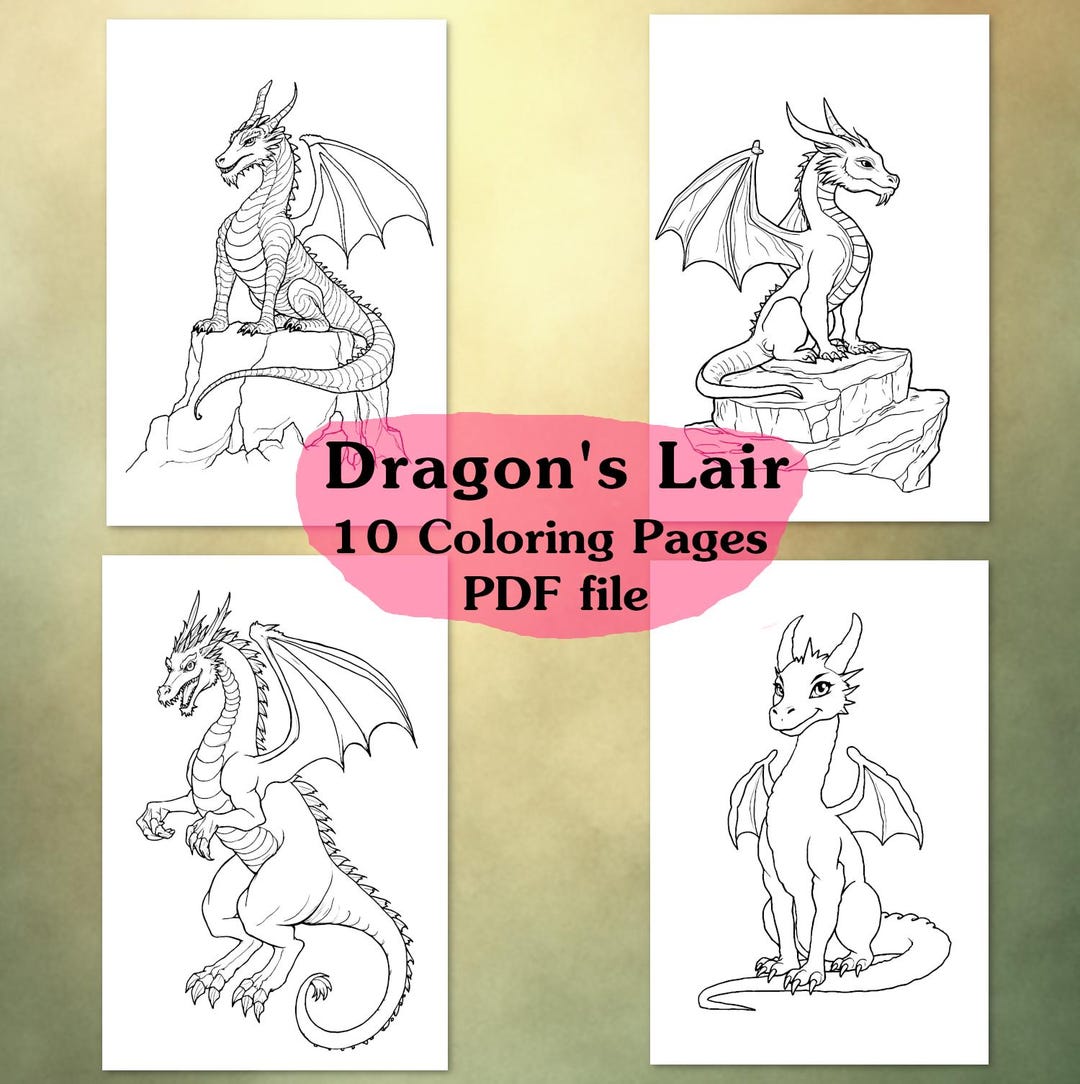 Dragon's Lair: A Mystical Coloring Book for Relaxation and Creativity ...