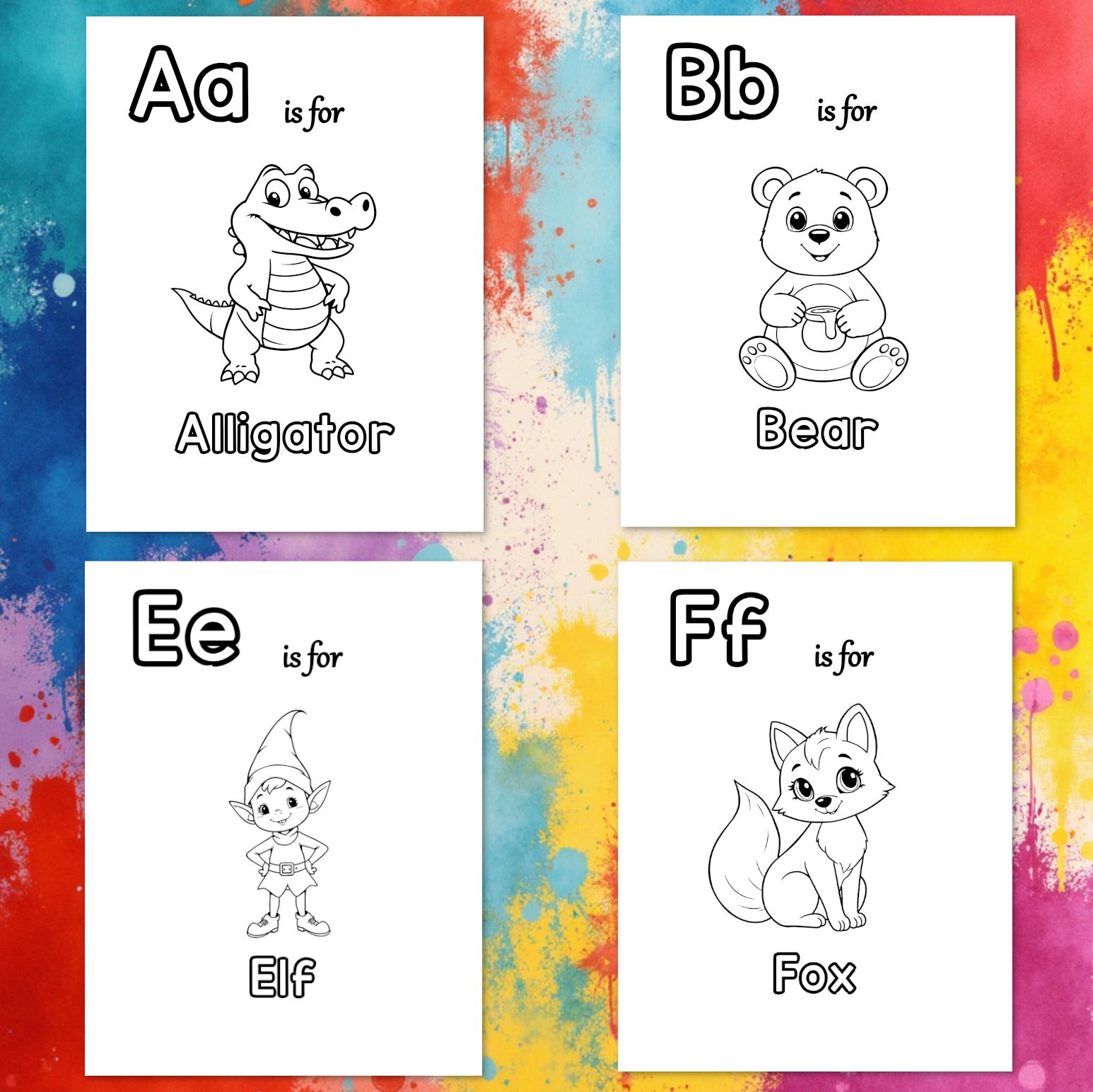 ABC Alphabet Coloring Pages, Preschool Printable Activity, Baby First ...