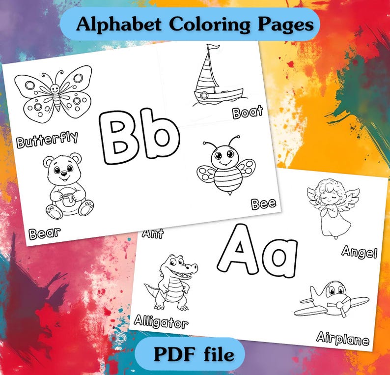ABC Alphabet Coloring Pages, Preschool Printable Activity, Baby First ...