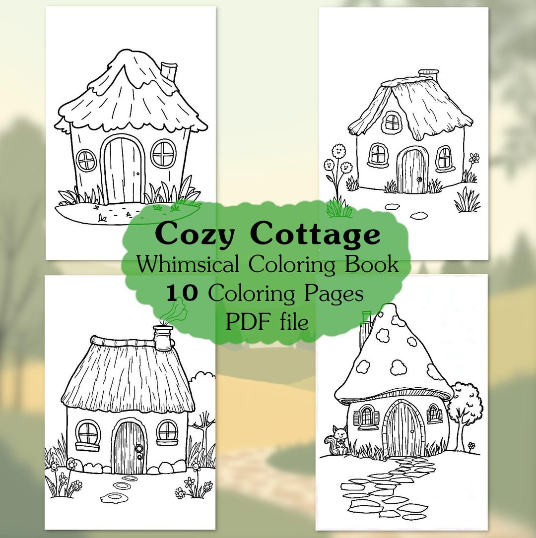 Whimsical Fairy Houses Coloring Pages | Fantasy & Magical Printables ...