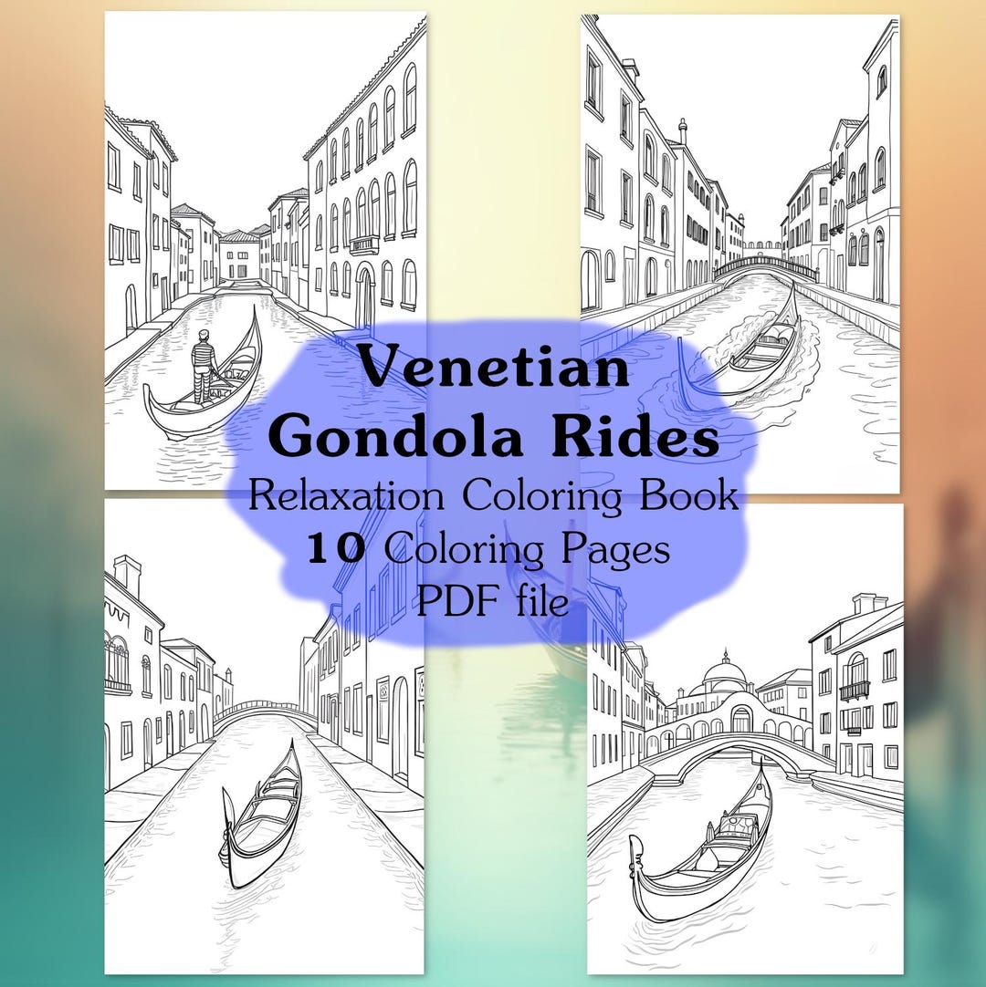 Venetian Gondola Ride Coloring Pages | Charming and Relaxing Art | 10 ...