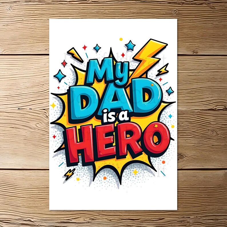 Father's Day Card | My Dad is a Hero | Funny Superhero Dad Card ...