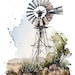 Set of 3 South African Windpomp Watercolour Digital Download - Etsy