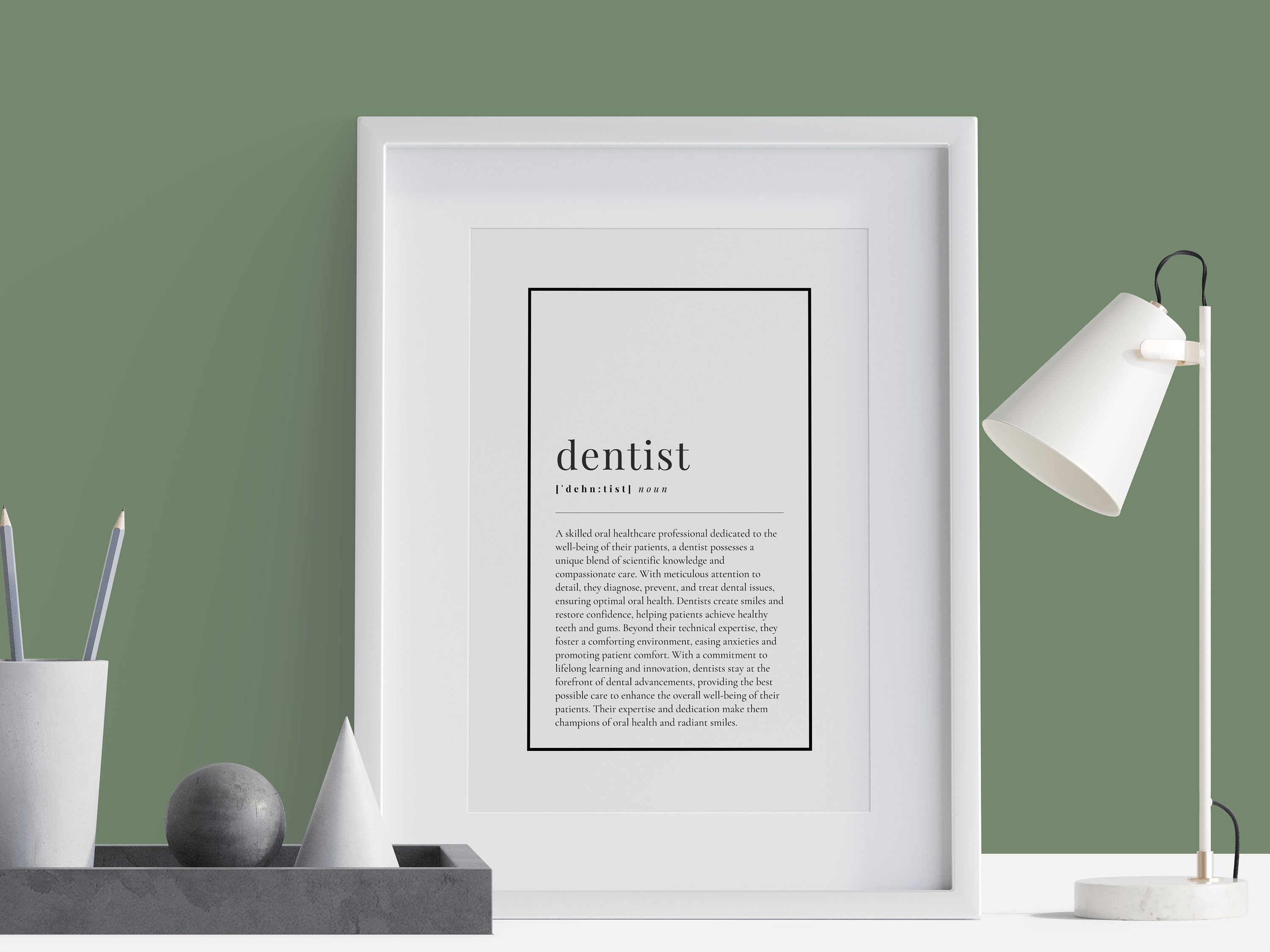 Dentist Definition Poster Digital Minimalist Gift for Dentist Dentist ...