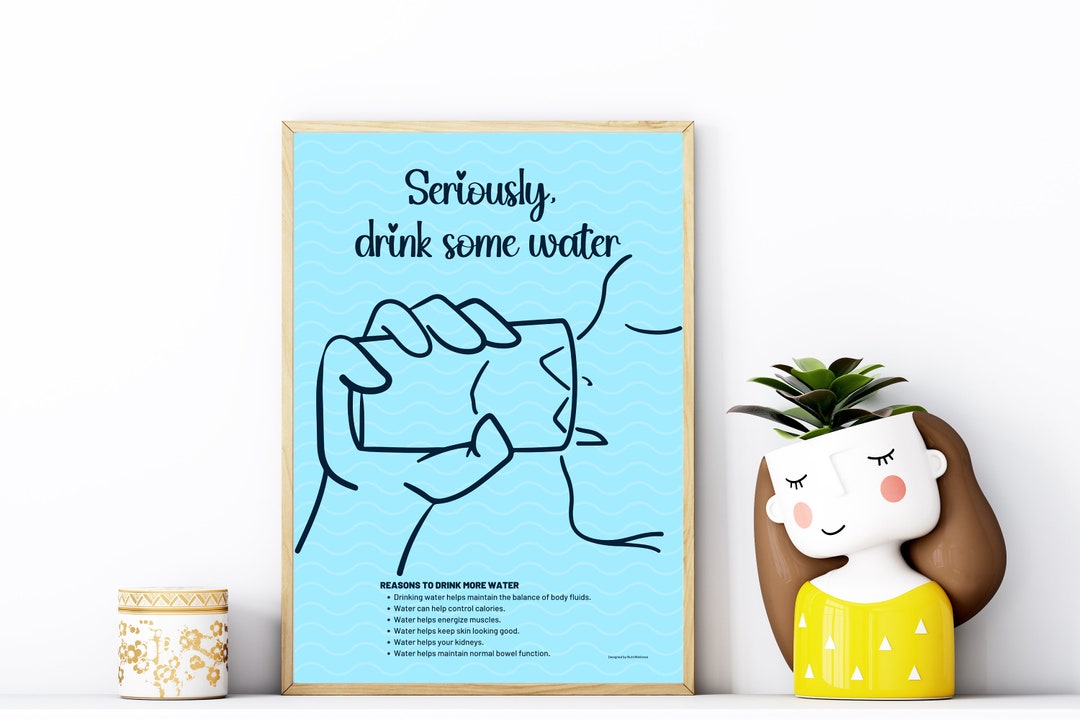 Drink Water Poster Water Drink Reminder For Stay Hydrated Poster For