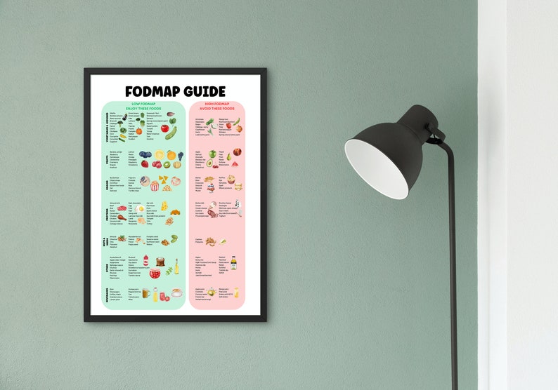 Fodmap Poster Low Fodmap Food List Meal Plan For Irritable Bowel Syndrome Low And High Fodmap
