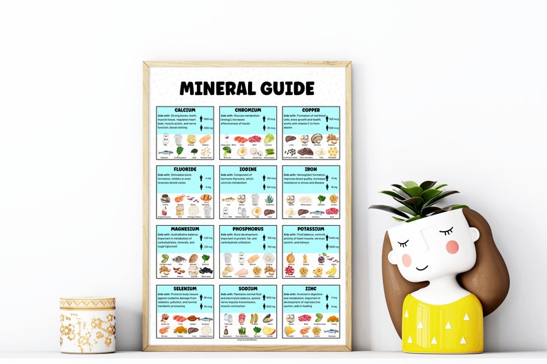Mineral Guide Mineral Reference Chart Nutrition Information Chart for ...