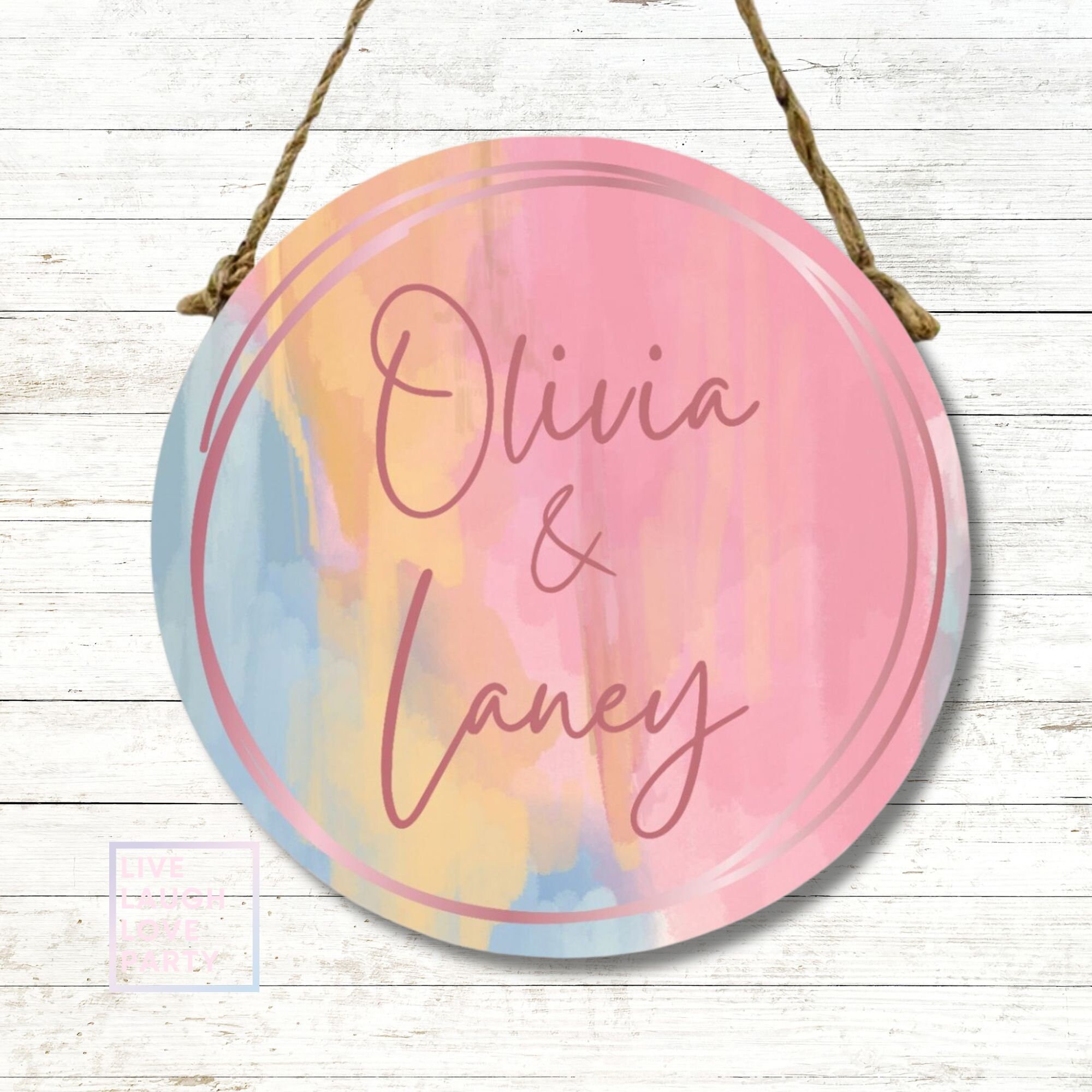 Personalized Dorm Door Sign: Watercolor Name, Baltic Birch Wood - Etsy