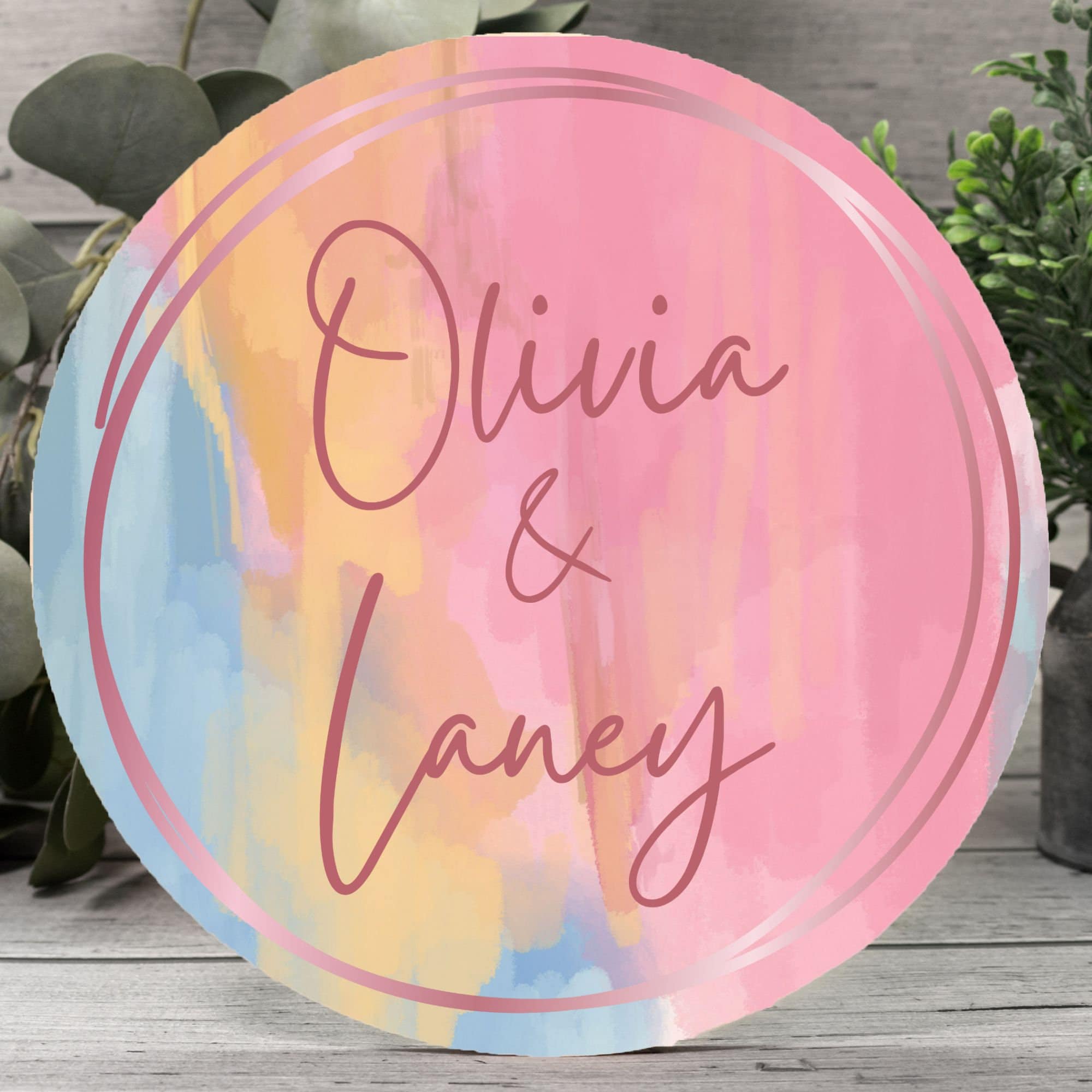 Personalized Dorm Door Sign: Watercolor Name, Baltic Birch Wood - Etsy