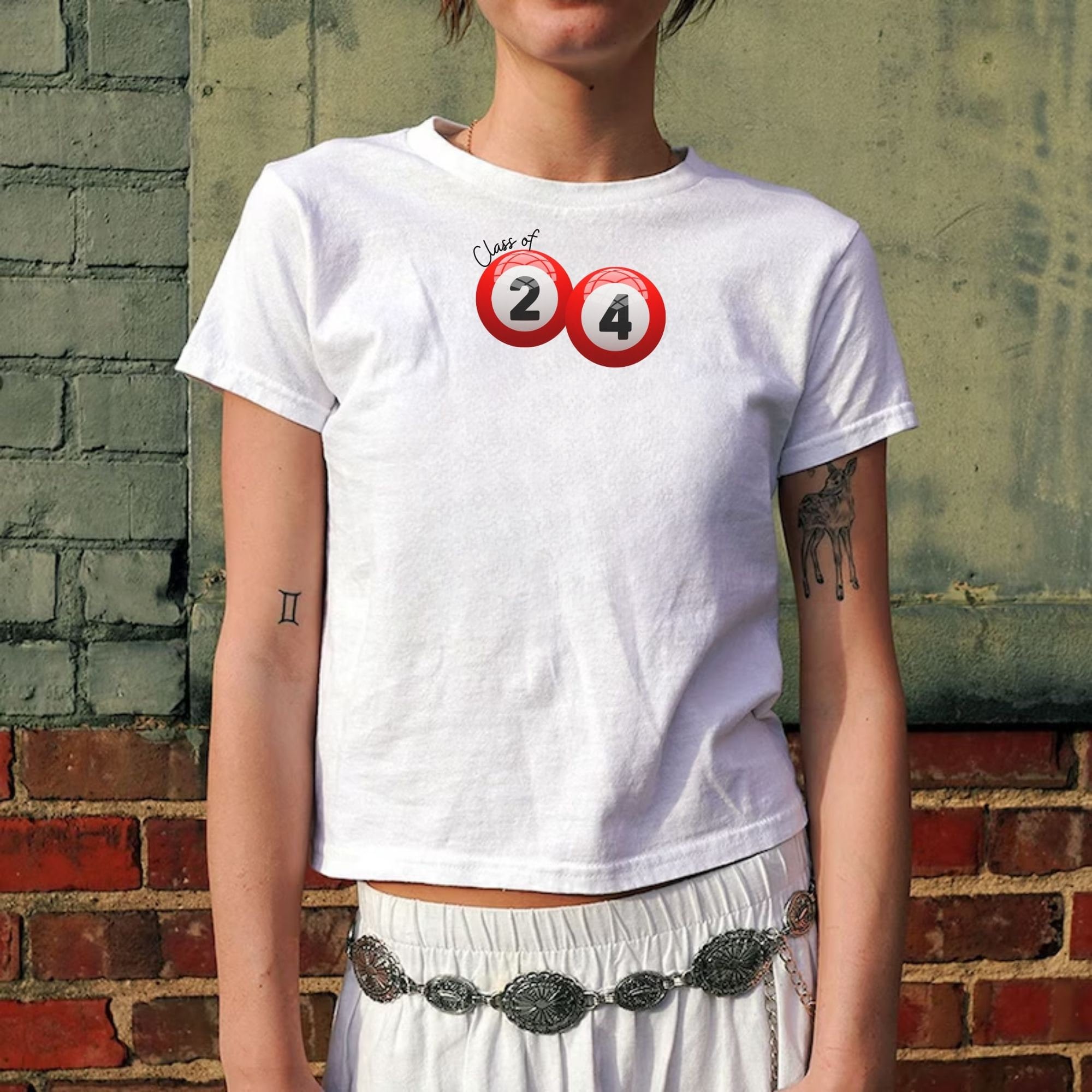 Class of 2024 90s Baby Tee, Y2k Baby Tee, Senior 2024, End of School ...