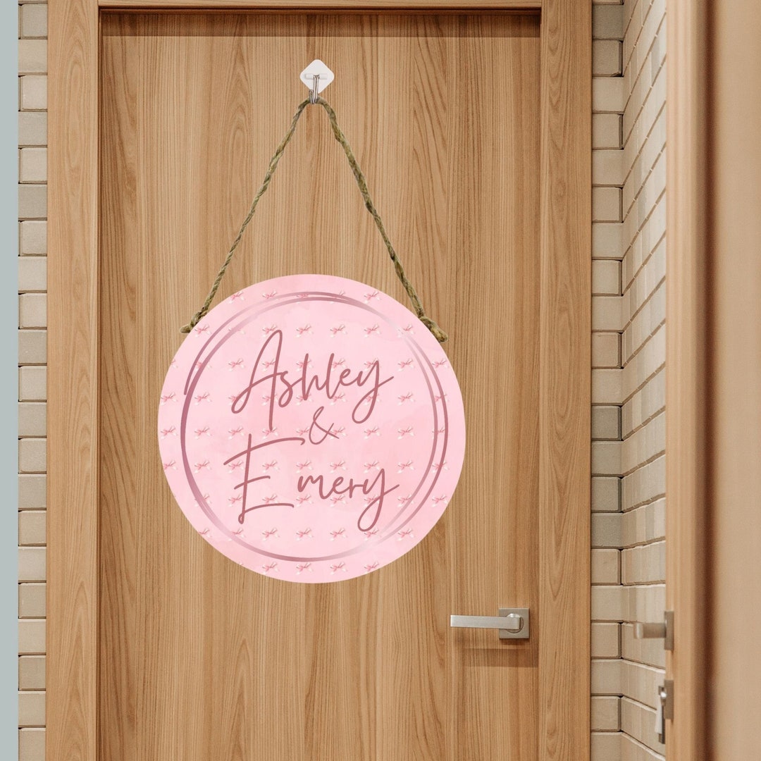 Personalized Dorm Door Sign: Coquette Room Decor, Baltic Birch Wood - Etsy