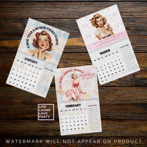 2025 Wall Calendar: Sarcastic Retro Housewife Art - Etsy