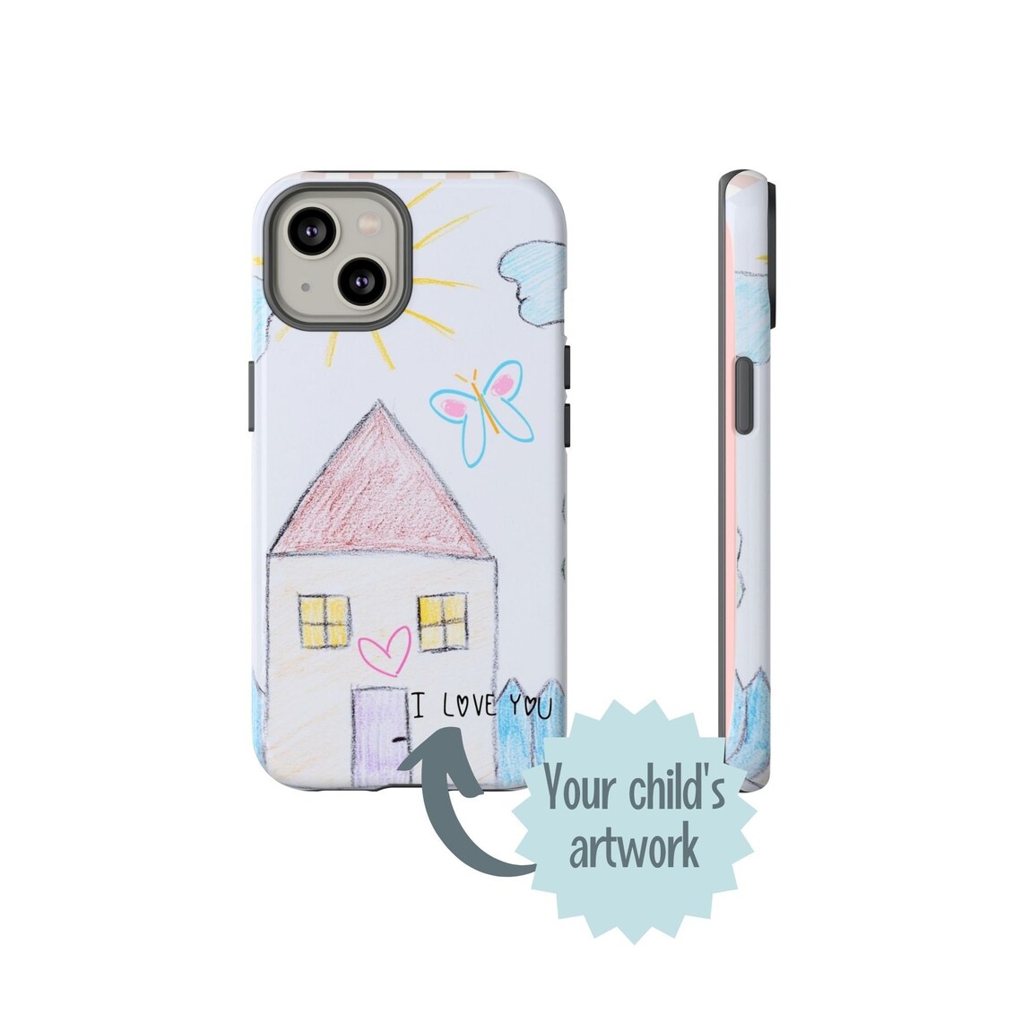 Kids Drawing Gift, Personalized Photo Phone Case, Custom Drawing Phone ...