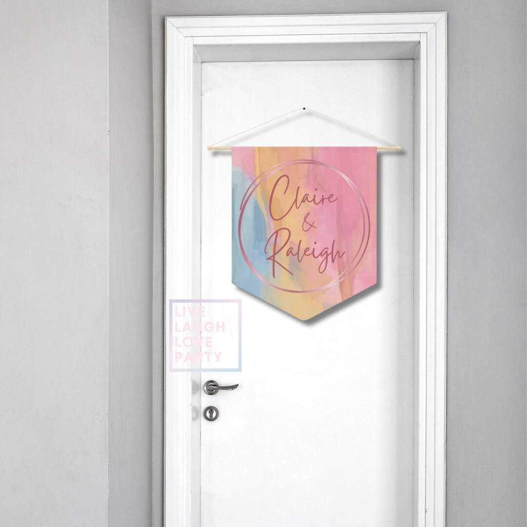Personalized Dorm Door Banner: Watercolor Coquette Room Decor - Etsy